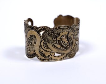 The Serpent Ring // adjustable statement snake ring in copper