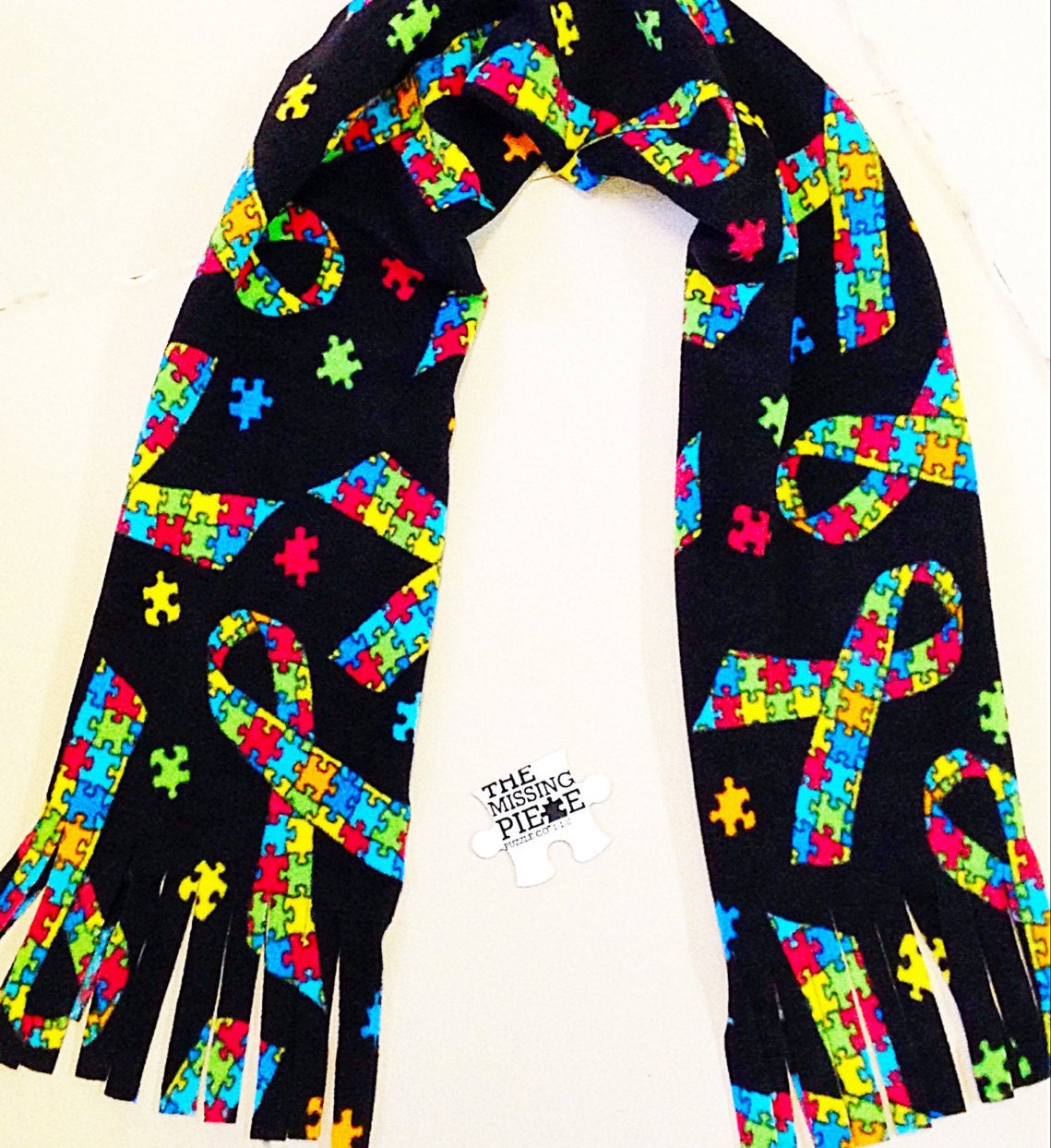 Autism Awareness Puzzle Ribbon Scarf in by themissingpiecepuzzl