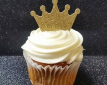 Crown Cupcake Toppers, Princess Cupcake Toppers, Princess Theme Party ...