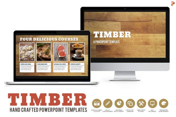 Timber Powerpoint Template with Distressed Wood Backgrounds