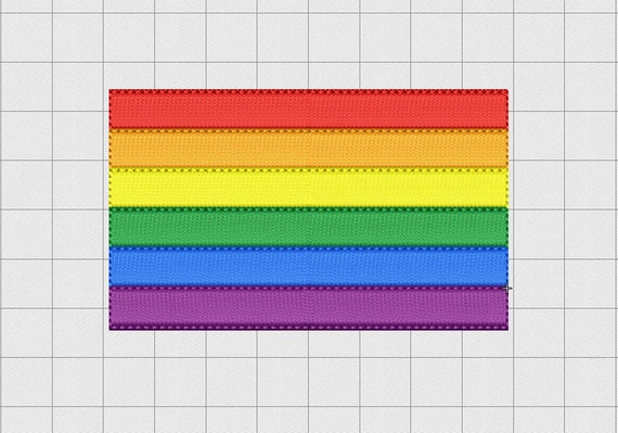 Gay Pride Rainbow Flag Embroidery Design in 2x2 3x3 and 4x4