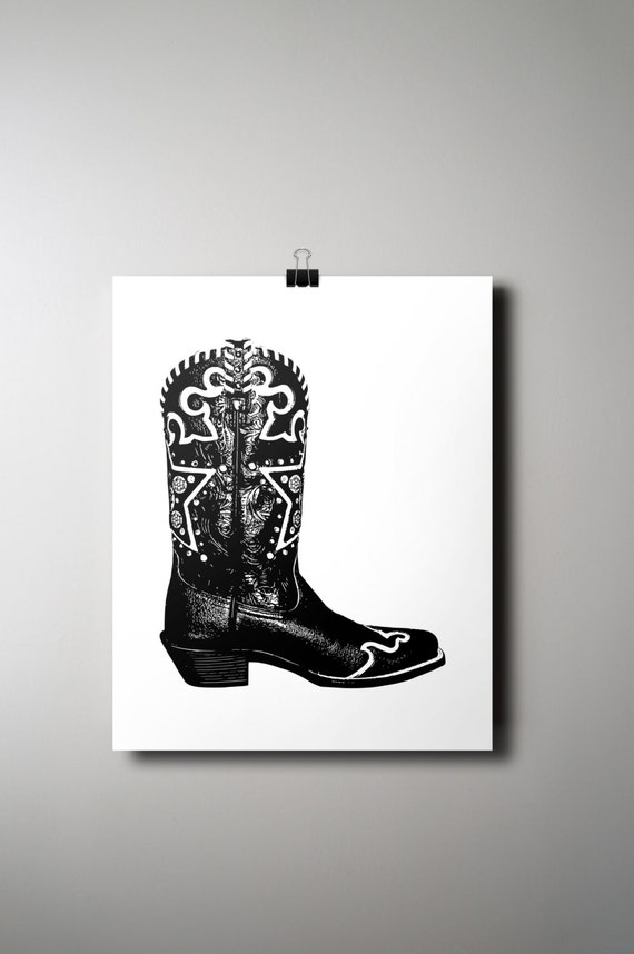 Cowboy Boot Print 16x20 Western Printable INSTANT DOWNLOAD