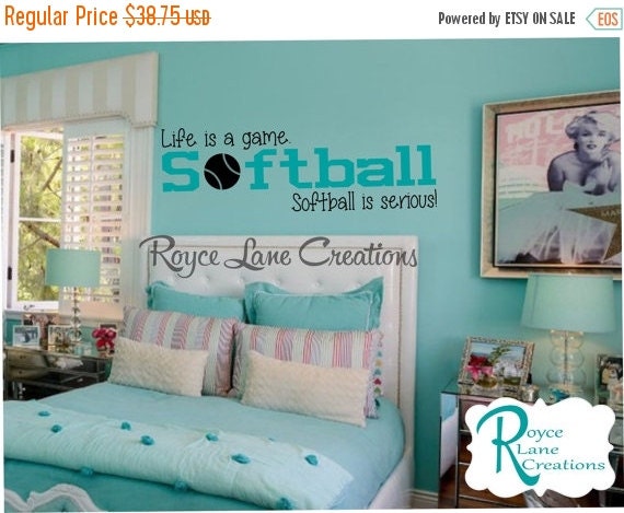 Sale Softball Decal Life is a Game Softball by RoyceLaneCreations