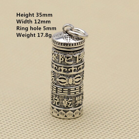 Sterling Silver Om Locket Pendant Heavy 925 Silver Prayer