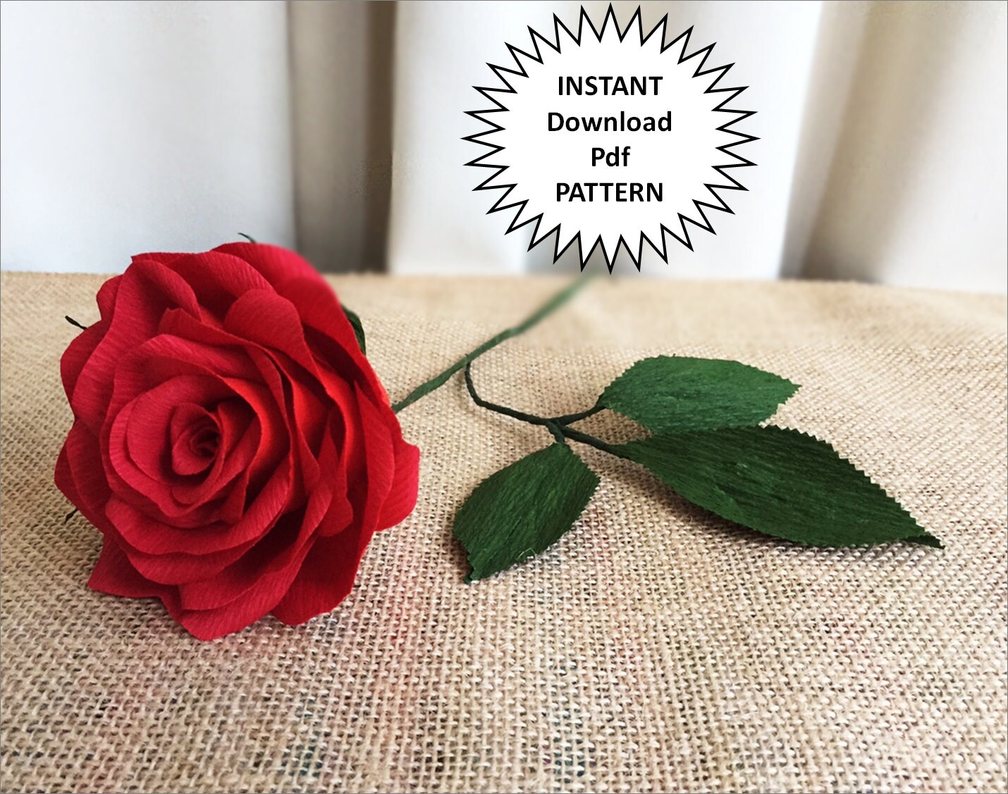 Paper Craft Pdf Pattern DIY Paper Roses Crepe Paper Roses