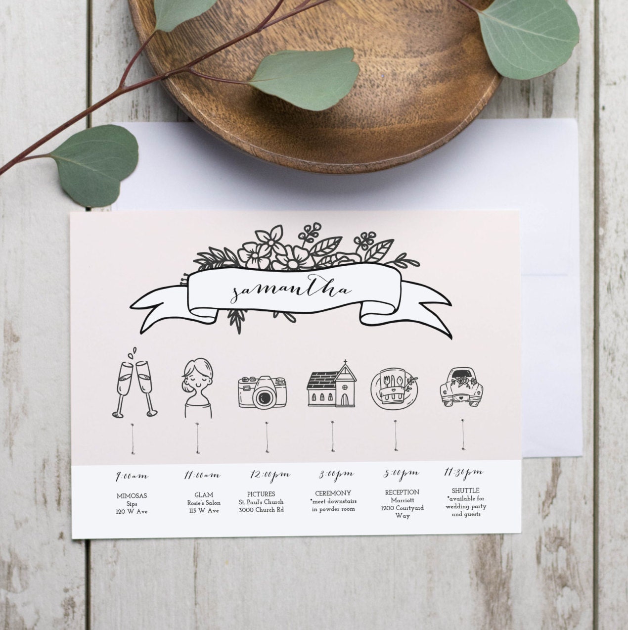 Printable Wedding Timeline Template Wedding Itinerary
