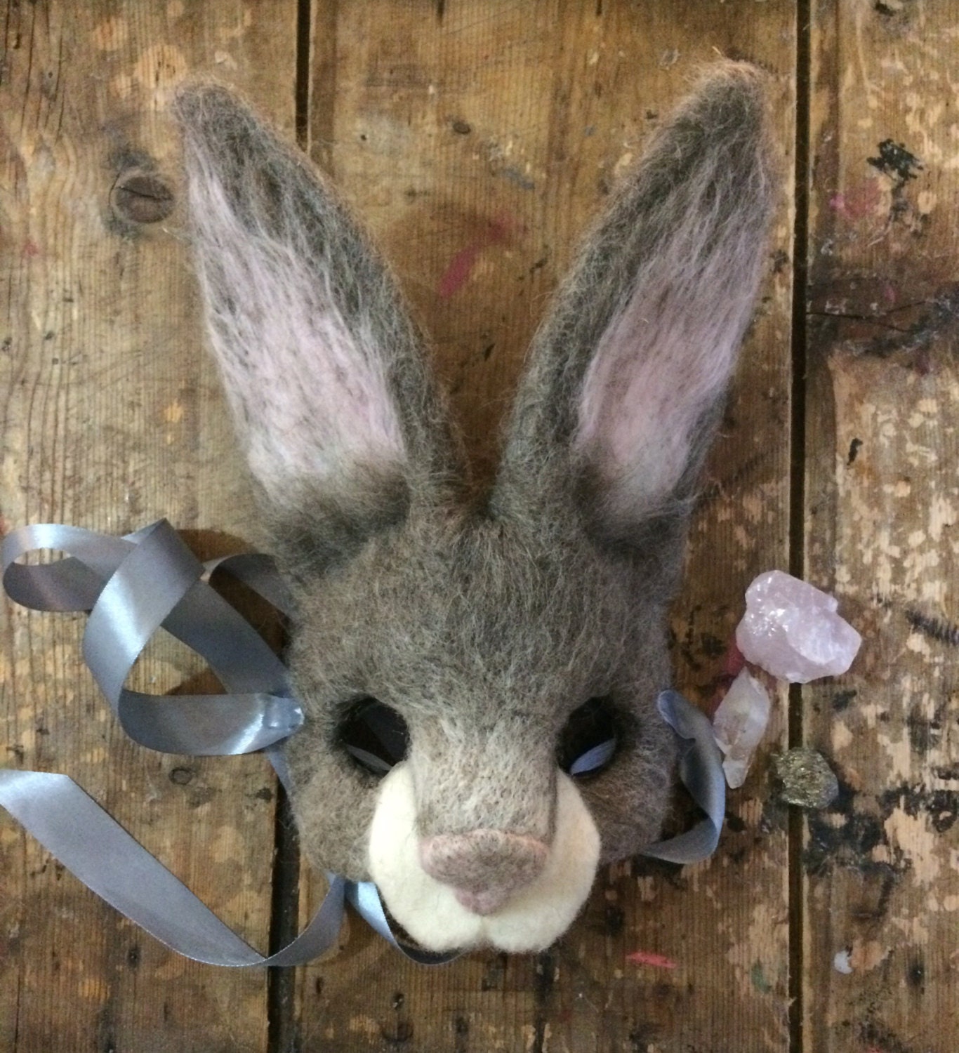 Rabbit mask. OOAK handmade to order Woodland Art Masks animal