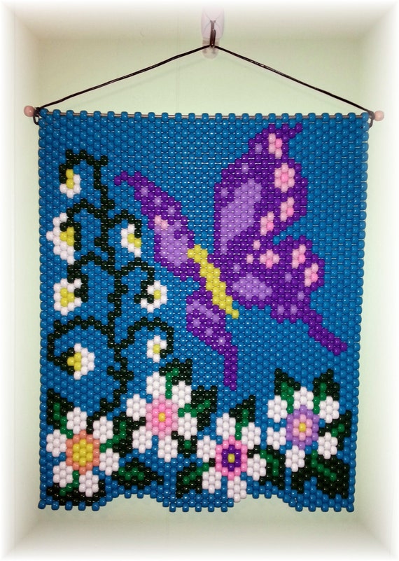 Flowers and Butterfly Beaded Banner