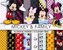 Popular items for mickey digital paper on Etsy
