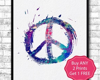 Peace sign poster | Etsy