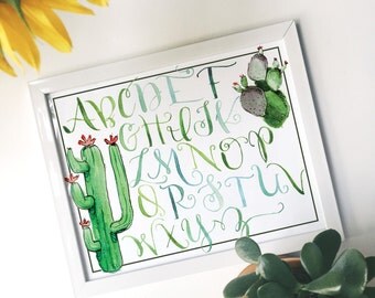 Cactus alphabet | Etsy