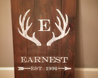 Customized Hand painted distressed wood sign by CobblesCreations