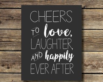 Cheers love laughter | Etsy