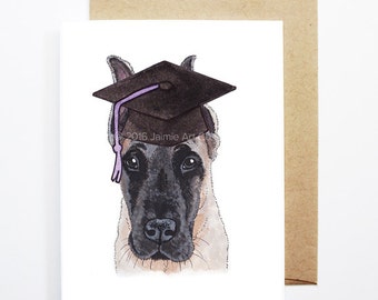 Graduation Card German Shepherd Grad Card College by JaimieArtCo