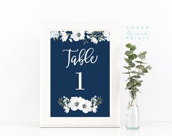 Unique navy table numbers related items | Etsy