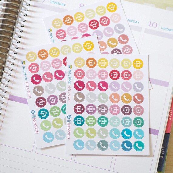 Items similar to 48 Phone Calls (Mini Icons) - Sticker Planner on Etsy