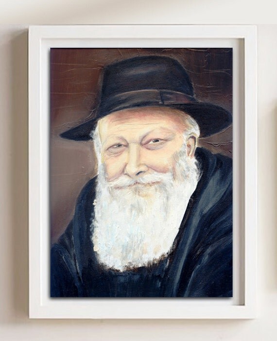 The Lubavitch Rebbe portrait oil painting Quality giclee