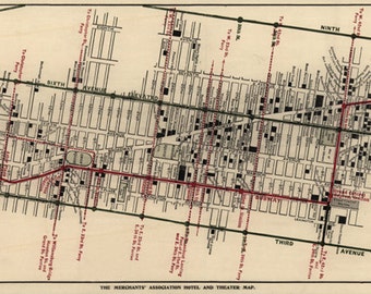 Map of New York City Lower Manhattan 1850. by RetroPrintmaker
