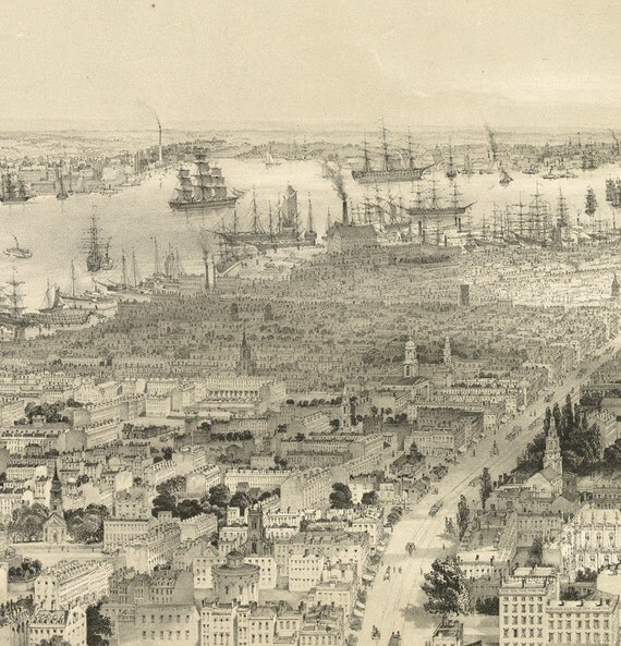 Manhattan New York City looking south 1849. by RetroPrintmaker