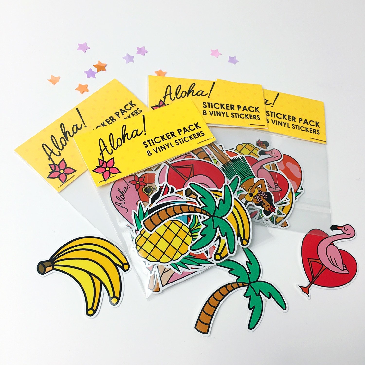 Aloha Sticker Pack // tropical hawaiian sticker set cute
