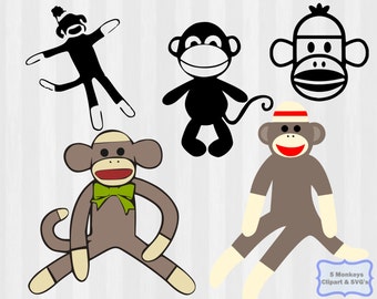 Sock monkey clip art | Etsy