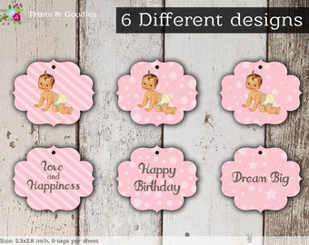 Baby girl gift tags | Etsy