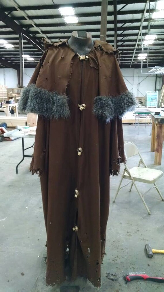 Druid Robe with fur and stole with symbols by DarkStitchesNOLA