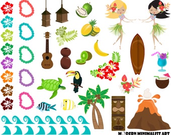 Hula girl clip art | Etsy