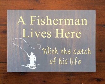 Unique fisherman sign related items | Etsy