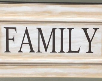 Items similar to Wall Vinyl "family" sign on Etsy