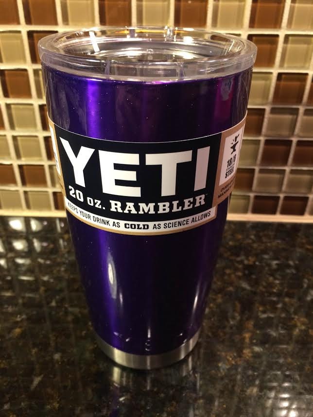 Custom YETI 20 oz Rambler Sparkly Purple / Powder Coated