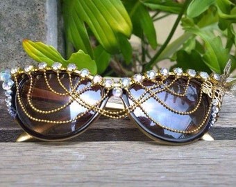 Jeweled sunglasses | Etsy