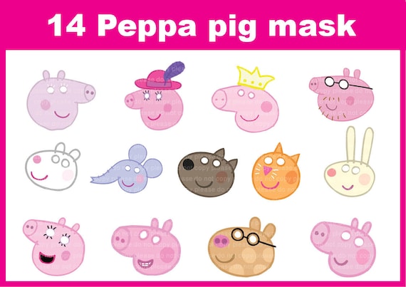 Instand DL Peppa pig Printable masks 14 masks photo