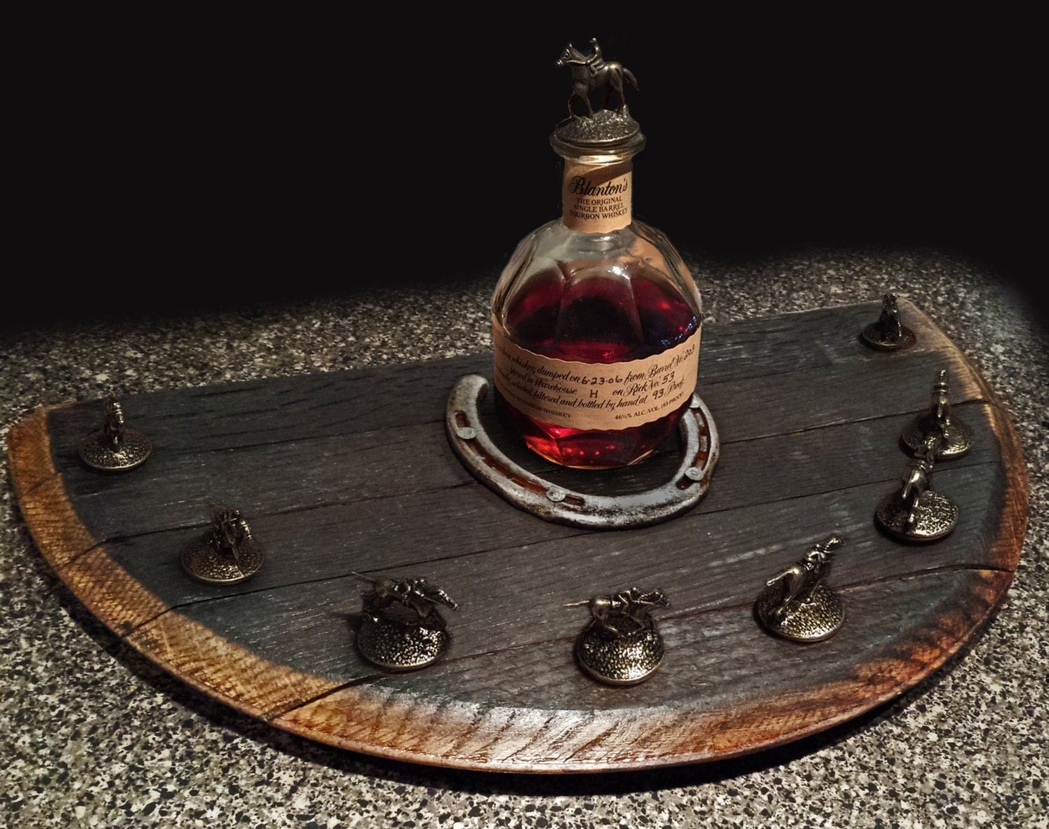Blantons Bourbon Bottle Cork Stopper Oak Barrel Head