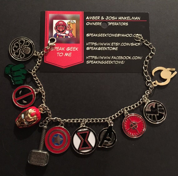 Marvel Avengers Charm Bracelet by SpeakGeekToMe on Etsy