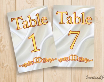 Modern Table numbers 4x6 printable wedding table number 1-30
