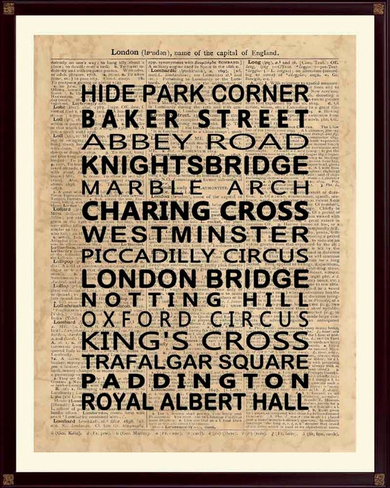 London Subway Art London Art Print London England London