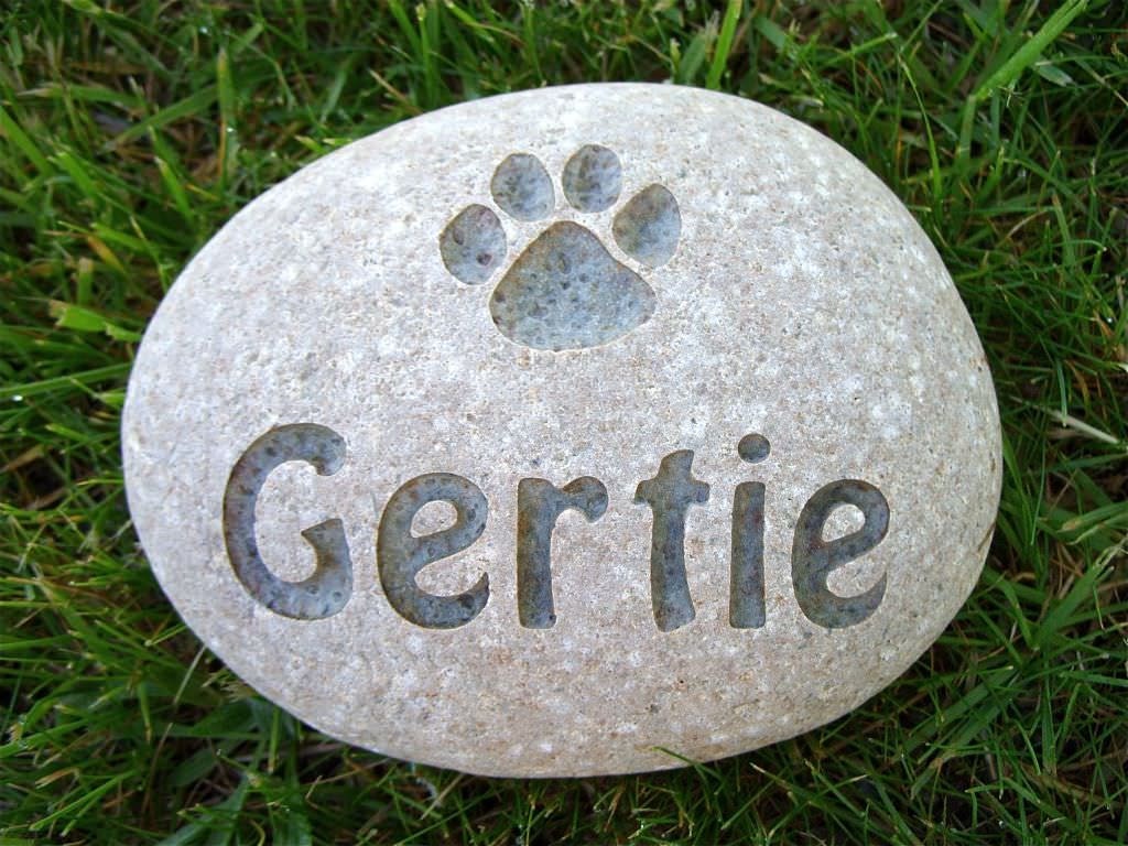 Small River Stone Pet Memorial Custom Engraved Free