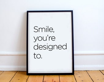 Smile wall art | Etsy