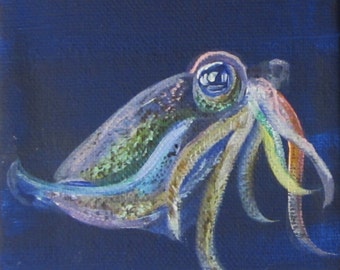 Squid painting | Etsy