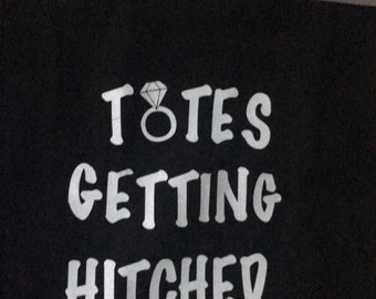 Items similar to Getting Hitched Engagement Wedding Banner - Navy and ...