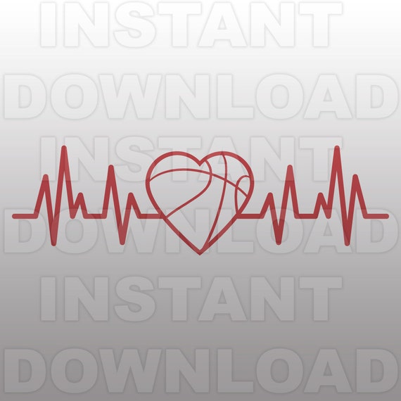 Basketball Heartbeat SVG FileBasketball EKG SVG FileVector