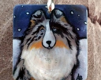 Blue Merle Sable Tri Color Shelties Christmas