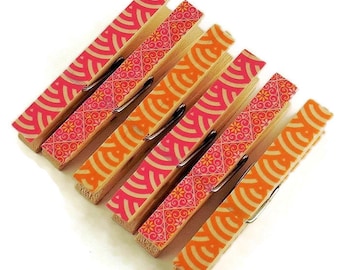 Altered Clothespin Clips Decorative Wooden Clothespins in