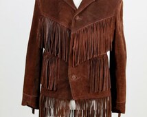 Unique suede fringe jacket related items | Etsy