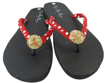 Football flip flops | Etsy