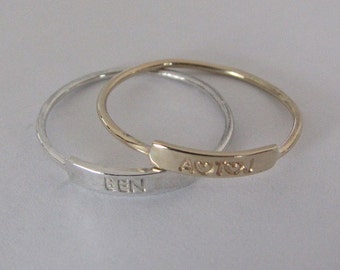 Nameplate ring | Etsy