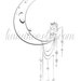 Moon and Stars ink pen fine art print by LianaHee on Etsy