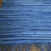 Loom woven rag rug recycled denim 5 ft long Made in USA