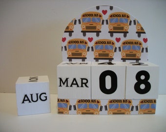 Birdhouse Calendar Perpetual Wood Block Lime Green by WoodnDoodads